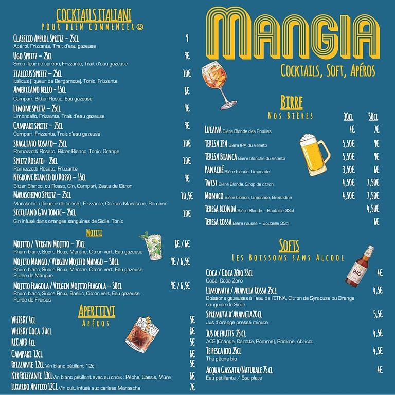 Notre carte - Mangia - Restaurant italien